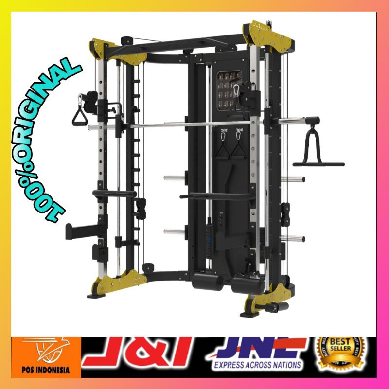 Jual smith machine-dhz-e 6247(original)smith machine-smith multi-power rack-gym-fitnes | Shopee ...