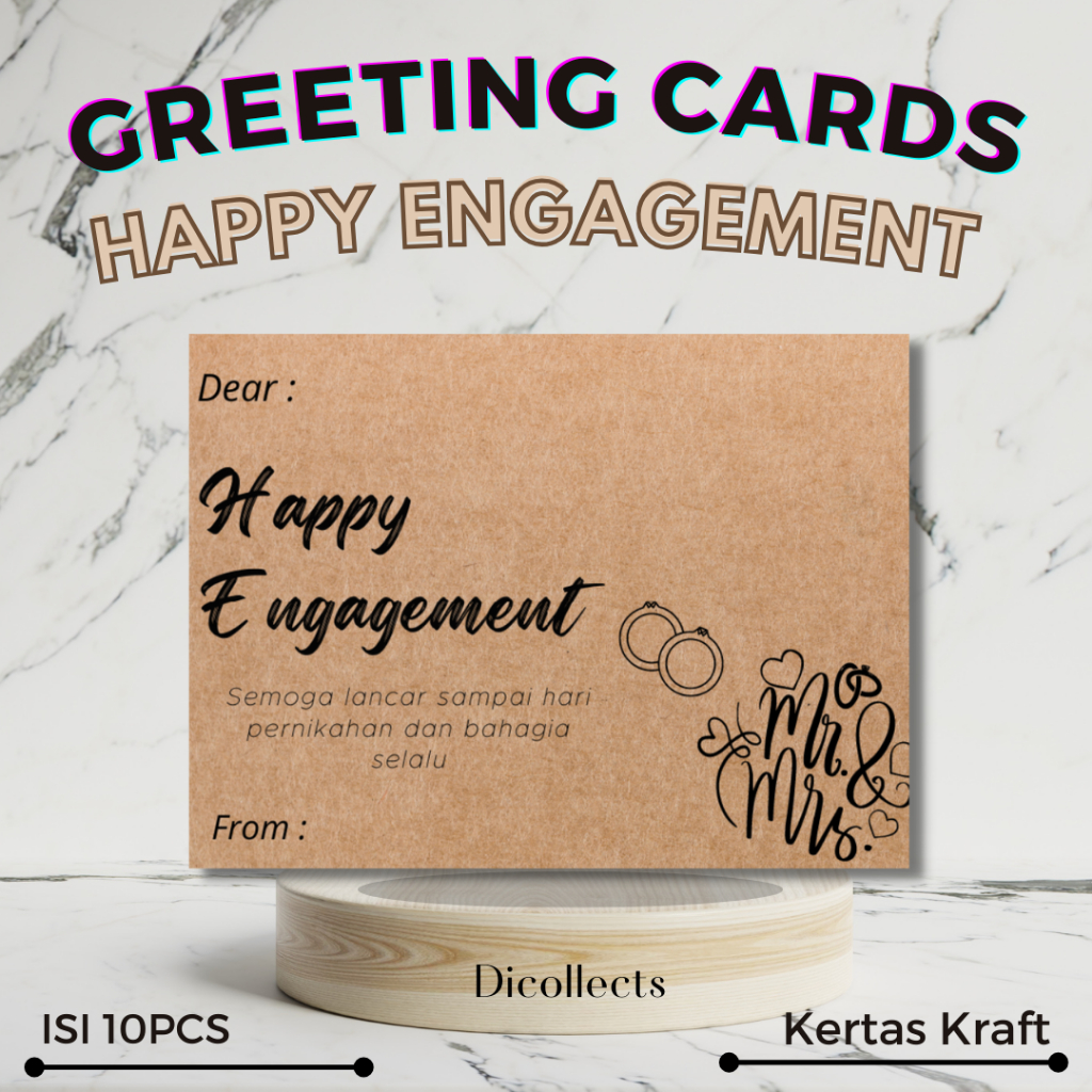 Jual (ISI 10) KARTU UCAPAN HAPPY ENGAGEMENT/ENGAGEMENT GREETING CARDS ...