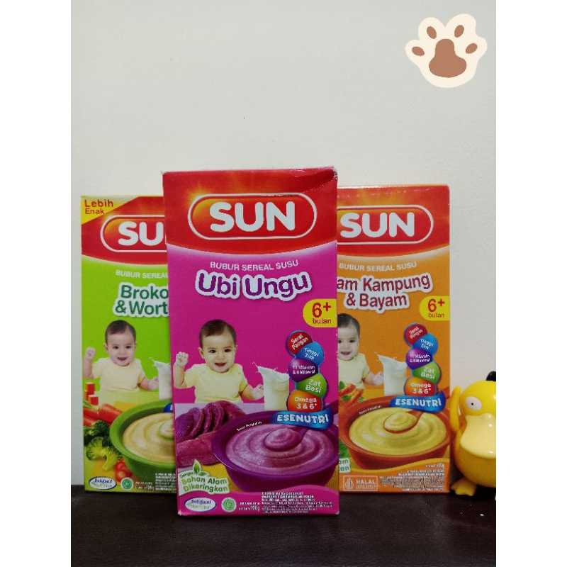 Jual Sun bubur sereal susu bayi instan mpasi rasa ubi ungu, beras merah ...