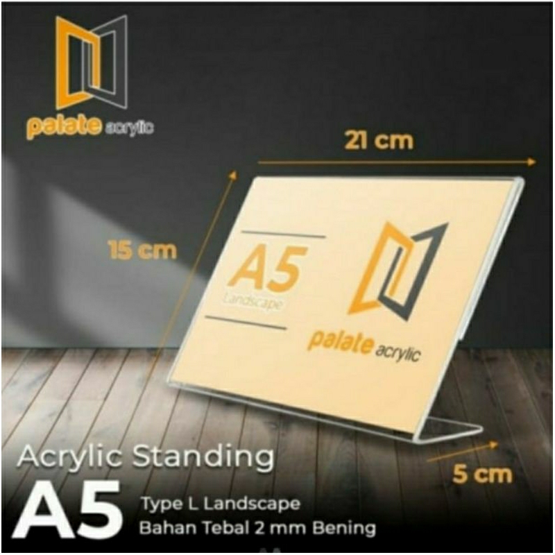 Jual Akrilik Stand Ukuran A5 Model L Landscape (15x21 cm) | Shopee ...