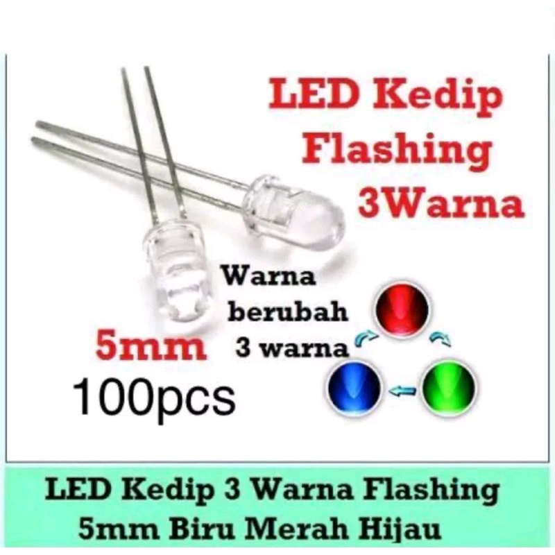 Jual LAMPU LED 5MM . 3 warna | Shopee Indonesia