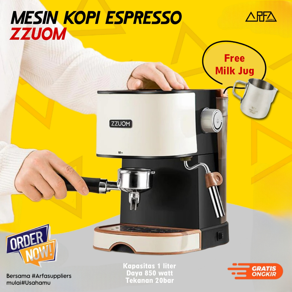 Jual Mesin Kopi Espresso 20bar 1 Liter ZZUOM Free Milk Jug | Shopee Indonesia