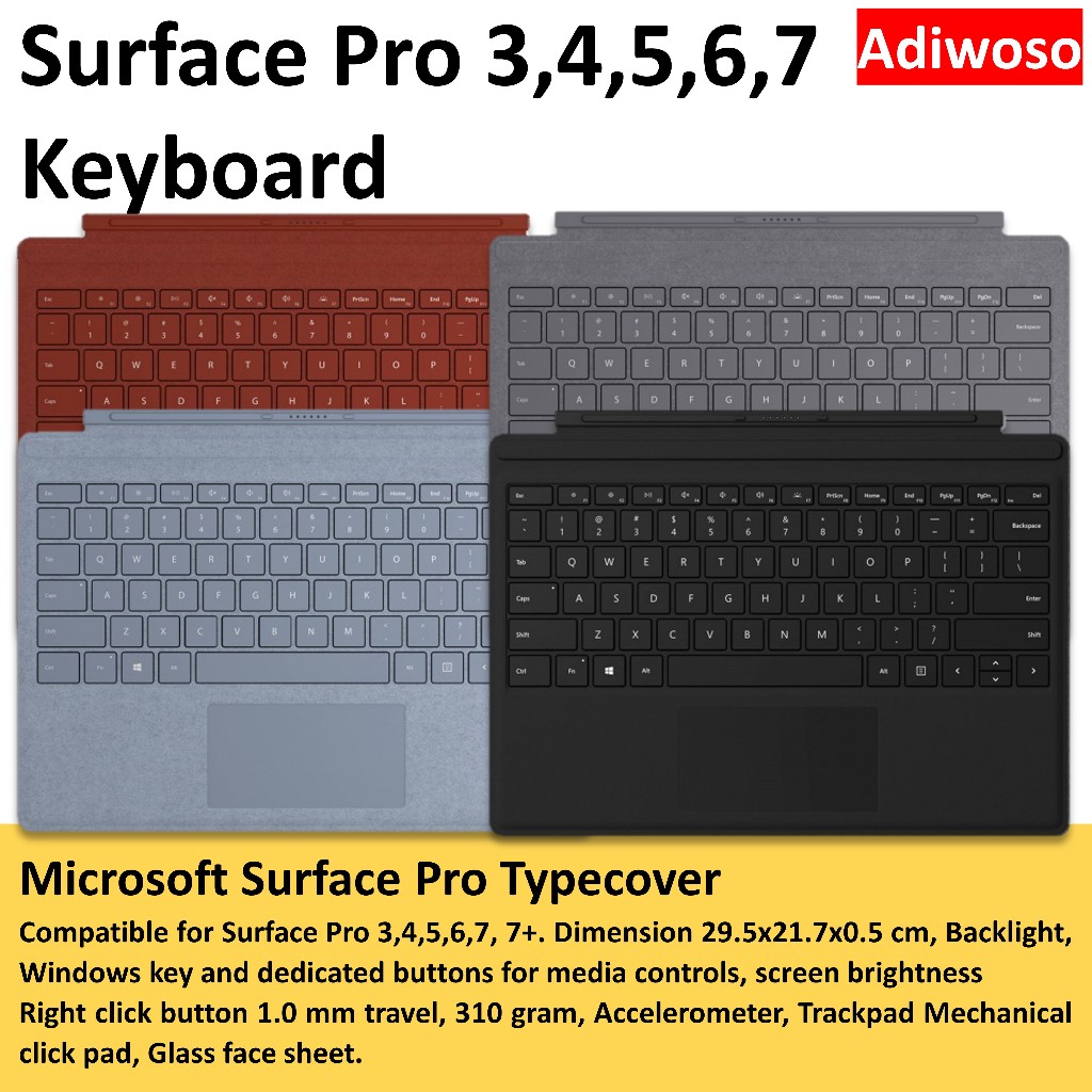 Jual Microsoft Surface Pro 3 4 5 6 7 7+ Keyboard | Shopee Indonesia