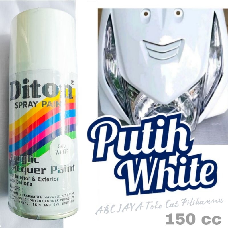 Jual Cat Pilok Diton Spray Paint 840 White 150ml Putih Gloss Glossy ...