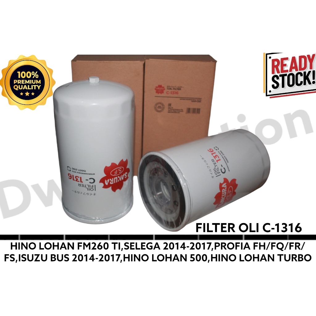 Jual FILTER OLI HINO LOHAN 500 / HINO TURBO FG235 TI E2 07PK 125/260 ...
