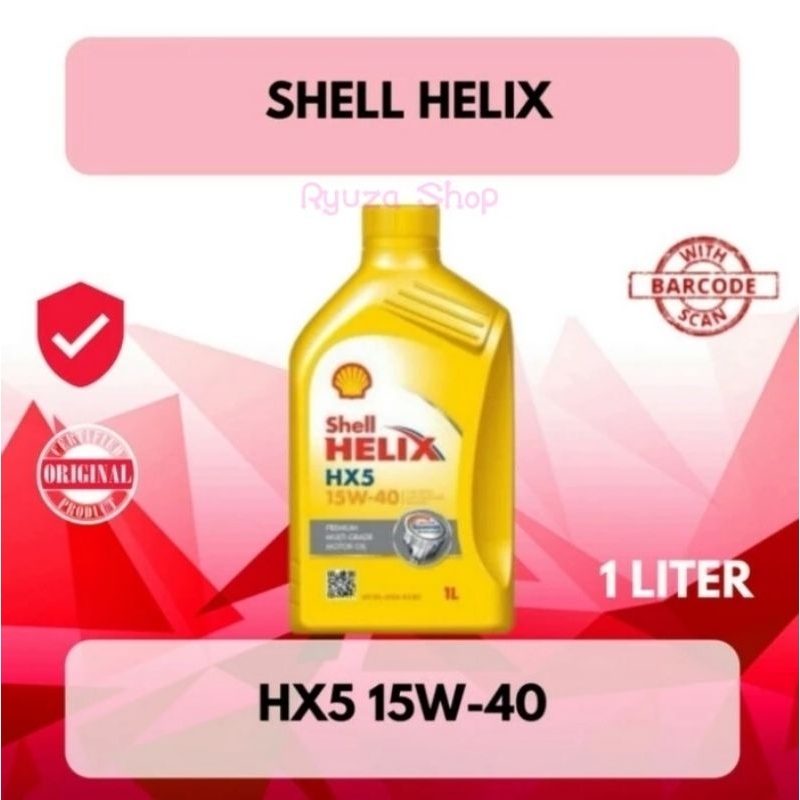 Jual Oli Shell Helix HX5 15W-40 1L&4L Original Barcode hijau | Shopee ...