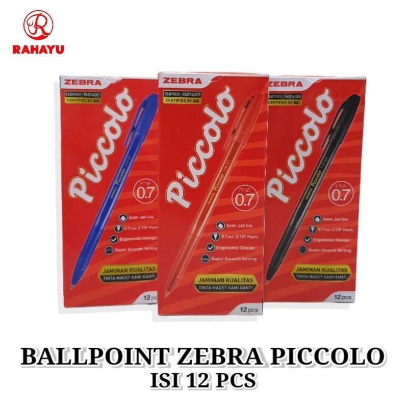 Jual BALLPOINT ZEBRA PICCOLO (ISI 12PCS) | Shopee Indonesia