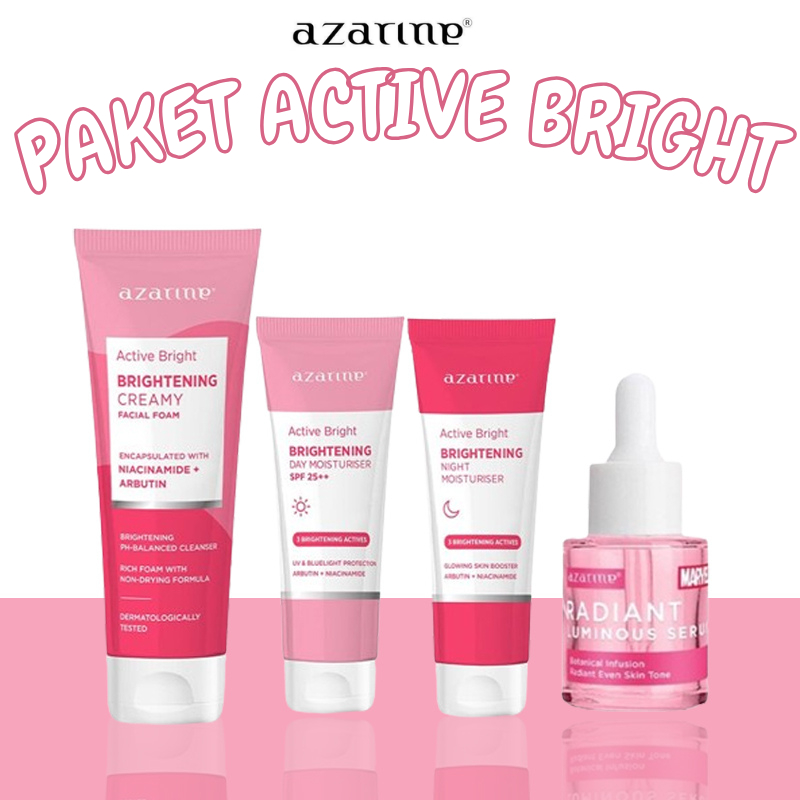 Jual Azarine Paket active Bright Brightening Series | Shopee Indonesia