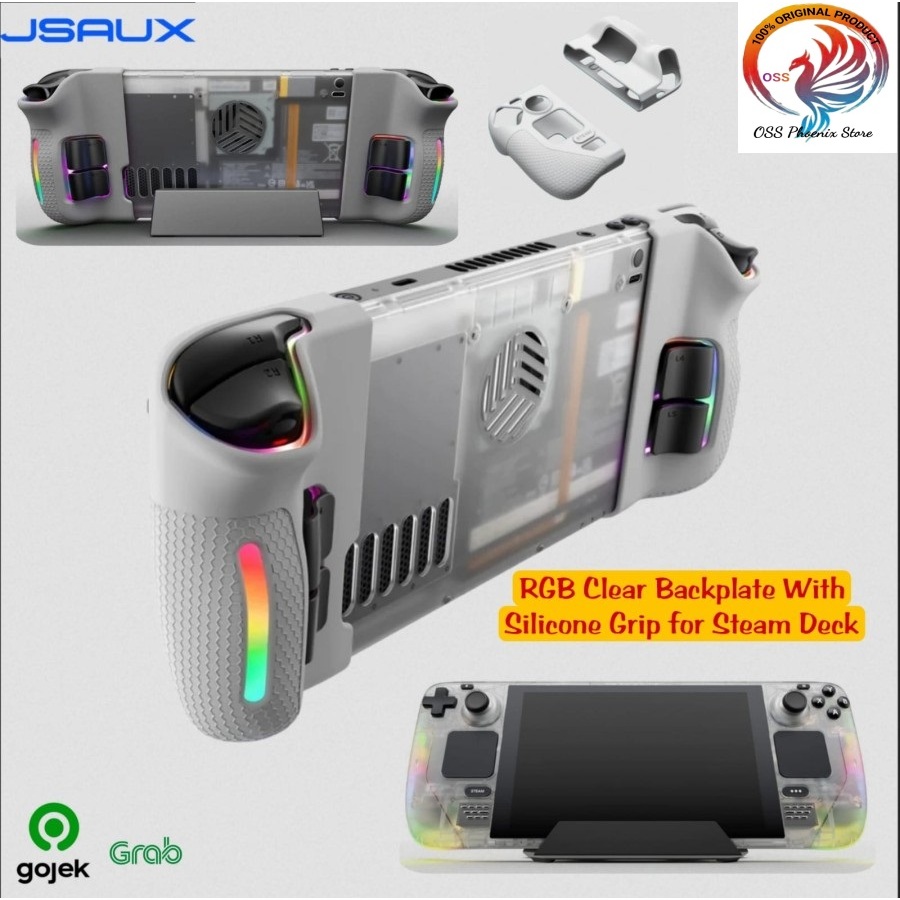 Jual Staem Deck JSAUX RGB Transparent Back Plate Vent and SIlicone Grip ...