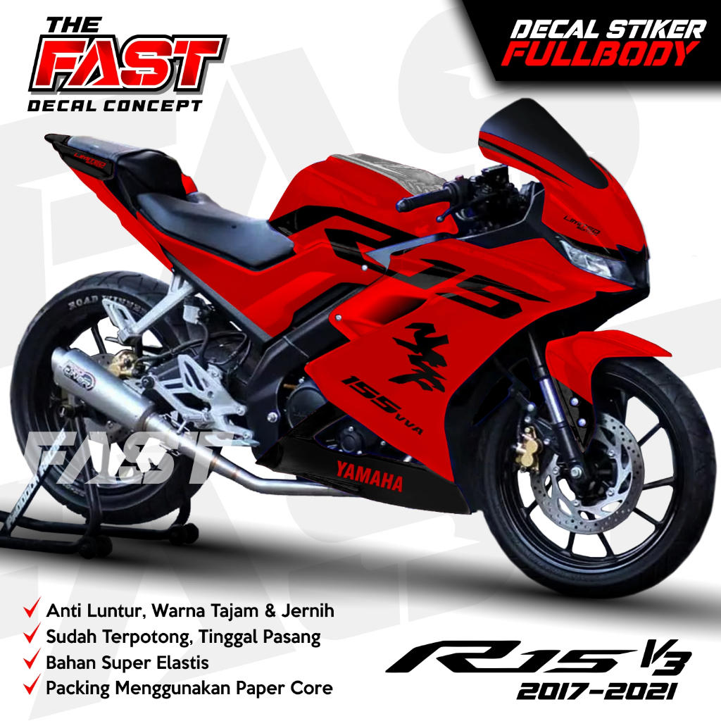 Jual BISA COD Decal R15 V3 Sticker Striping Decal Yamaha R15 V3 Full ...