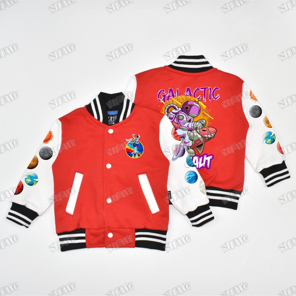 Jual Jaket Varsity Anak Usia 1 - 4 Tahun Warna Merah - Putih ( Galactic ...