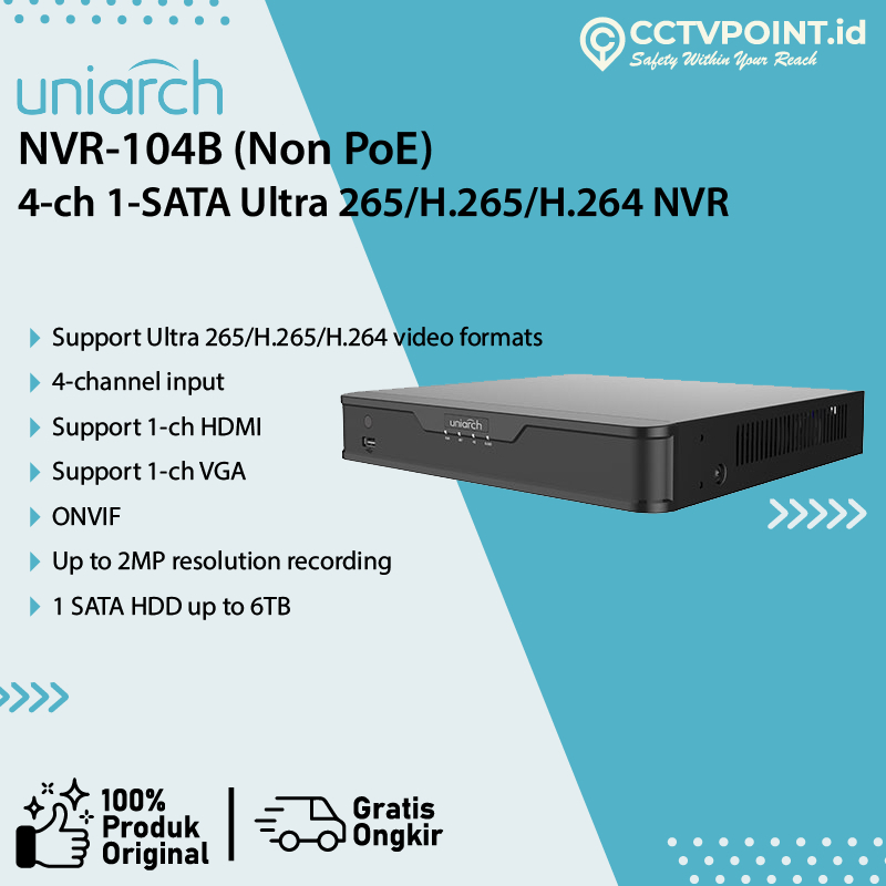 Jual UNIARCH NVR-104B Non PoE NVR 4CH | Shopee Indonesia