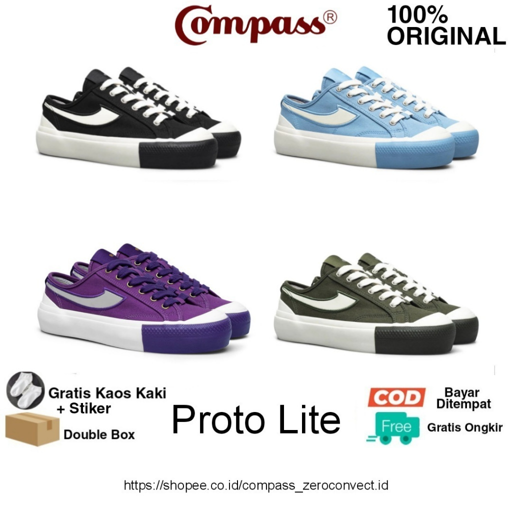 Jual [ORIGINAL] Compass Proto Lite Black White / Baby Blue / Grey ...