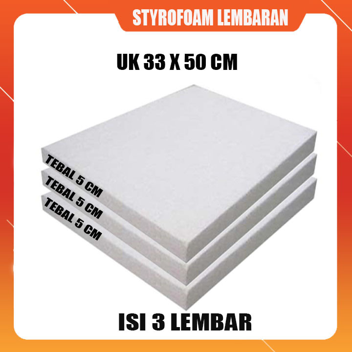 Jual Styrofoam lembaran tebal 5 cm uk 33 x 50 cm isi 3 lembar | Shopee ...
