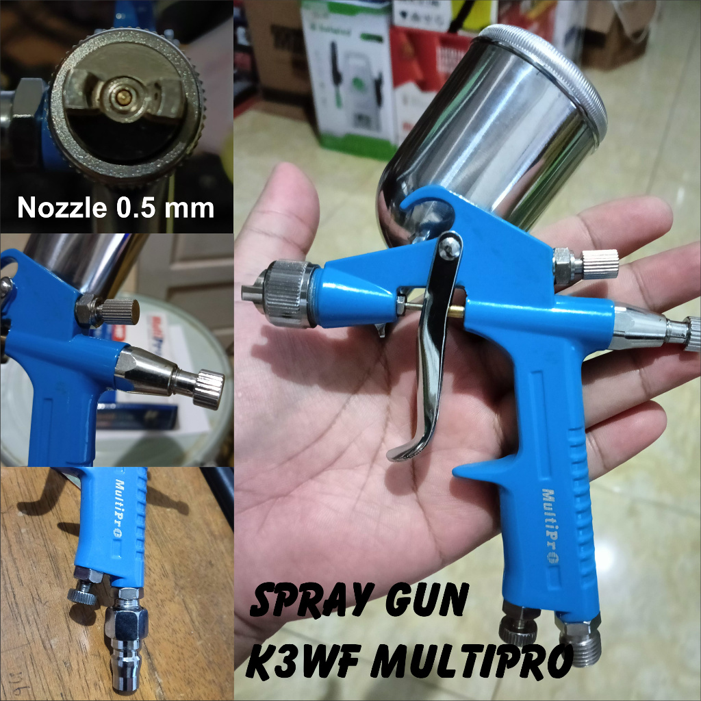 Jual Spray Gun K3 WF (Flat) Merk MultiPro Nozzle 0.5mm | Shopee Indonesia
