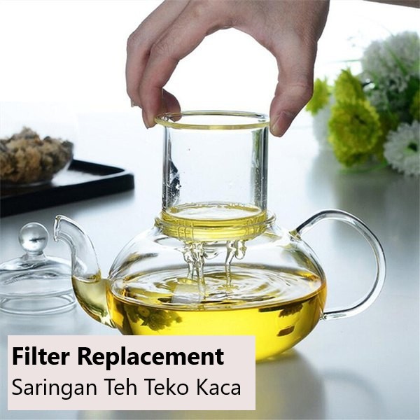 Jual Saringan Teh Kopi Kaca Borosilicate Bening Reuseable Filter ...