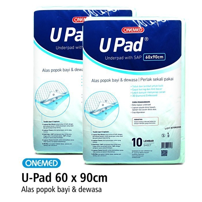 Jual Onemed | U Pad Underpad 60x90cm | Alas Pipis Sekali Pakai Bayi ...