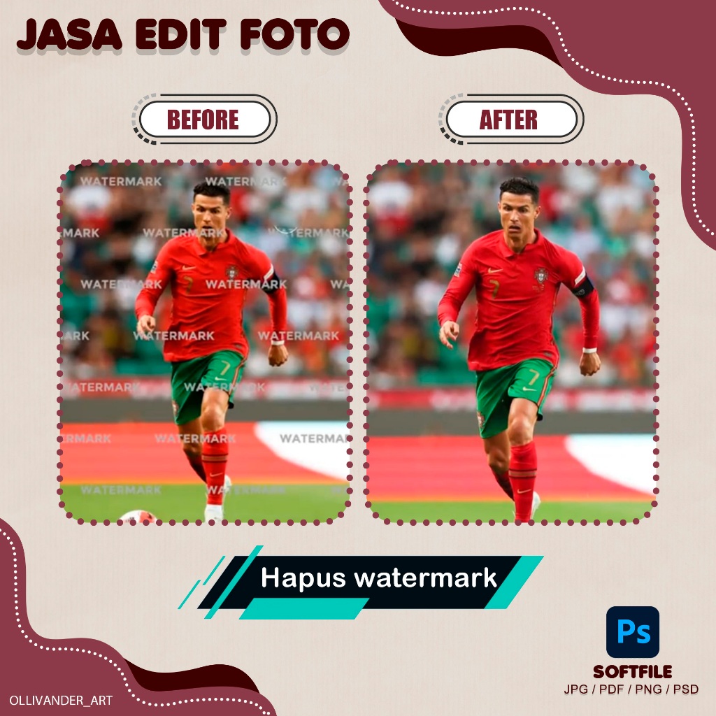 Jual Jasa edit foto hapus teks watermark profesional photoshop | Shopee Indonesia