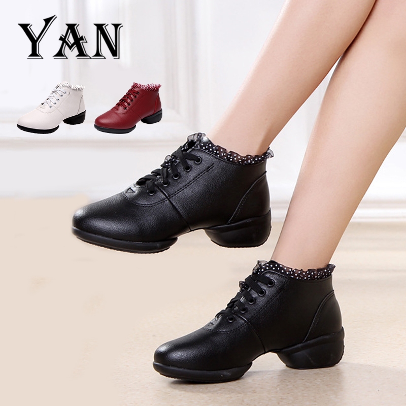 Jual YAN Sepatu Dansa Latin/ Line Dance Semi Boots Renda Terbaru Sepatu ...