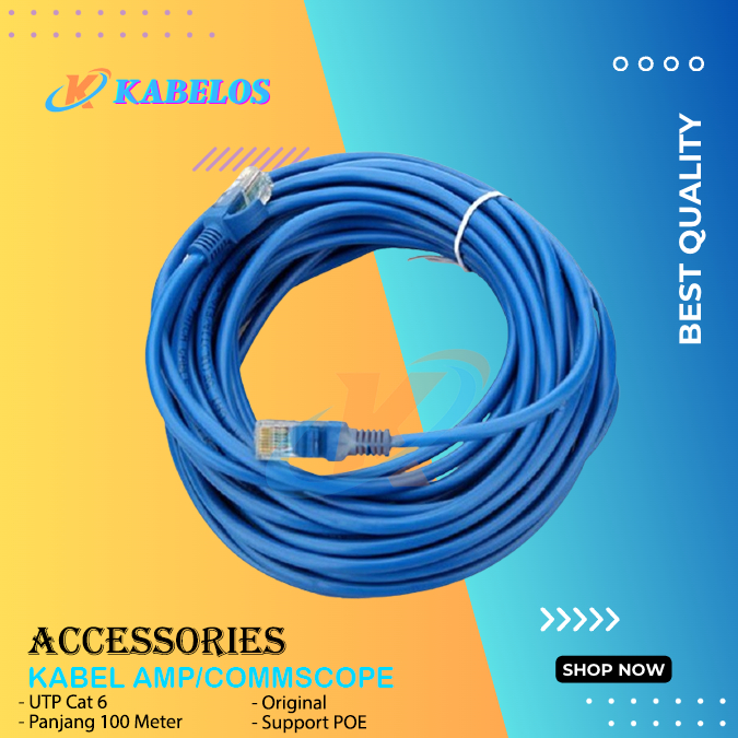 Jual Kabel AMP / Commscope UTP Cat 6 Cable 100 meter siap pakai ...