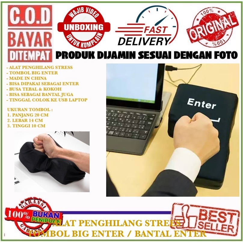 Jual TOMBOL BIG ENTER PENGHILANG STRESS DENGAN KABEL USB BESAR FIDGET ...