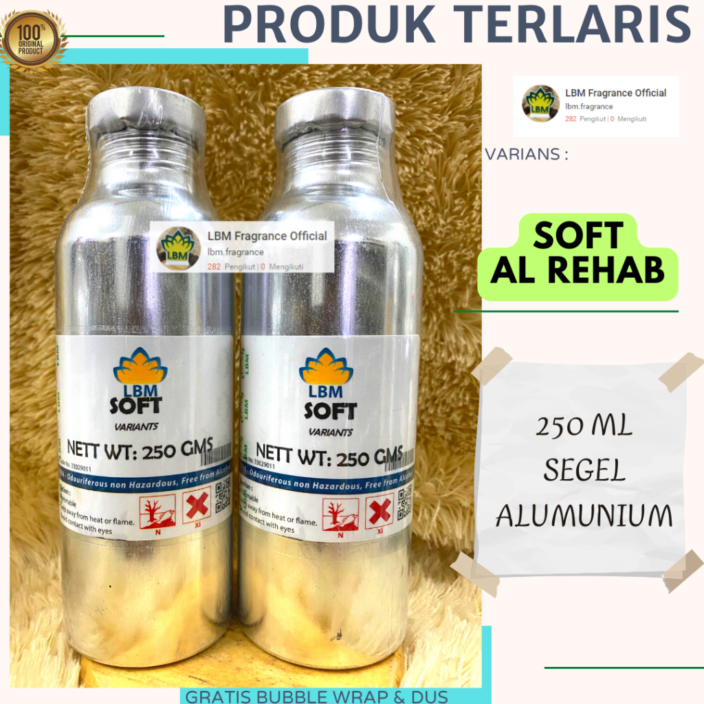 Jual Parfum SOFT AL REHAB Murni 250 ML SEGEL Alumunium ORIGINAL LBM ...