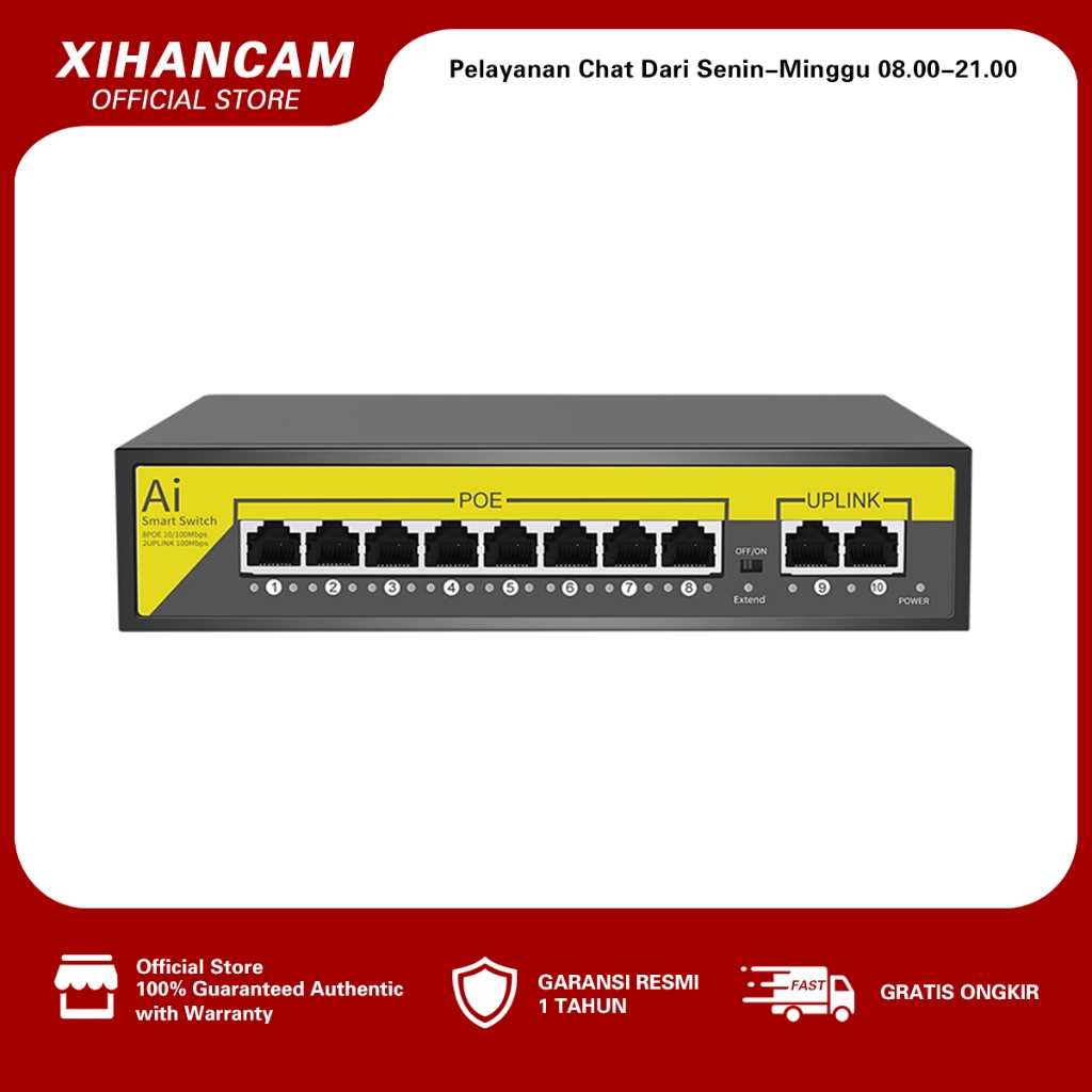 Jual XIHANCAM Network Switch Hub 8 Port POE Switch Desktop Ethernet ...