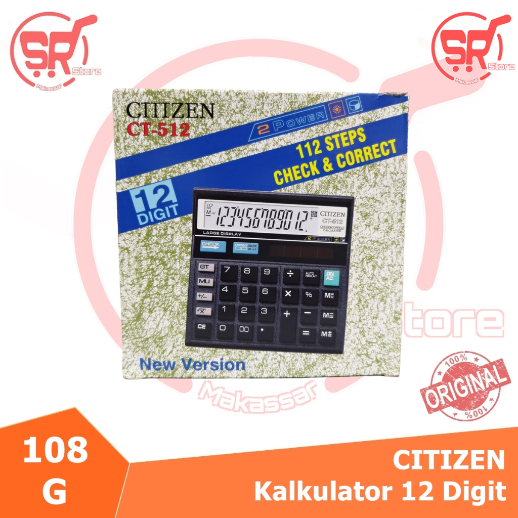 Jual Kalkulator 12 Digit Aneka Merk : Citizen Lumment Calculator Model 512 ( SR Store MKS / SR ...