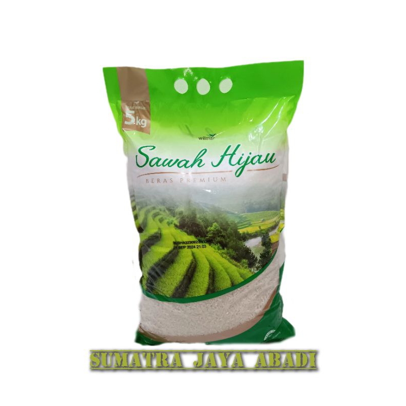 Jual Beras SAWAH HIJAU PREMIUM 5kg - WILMAR | Shopee Indonesia