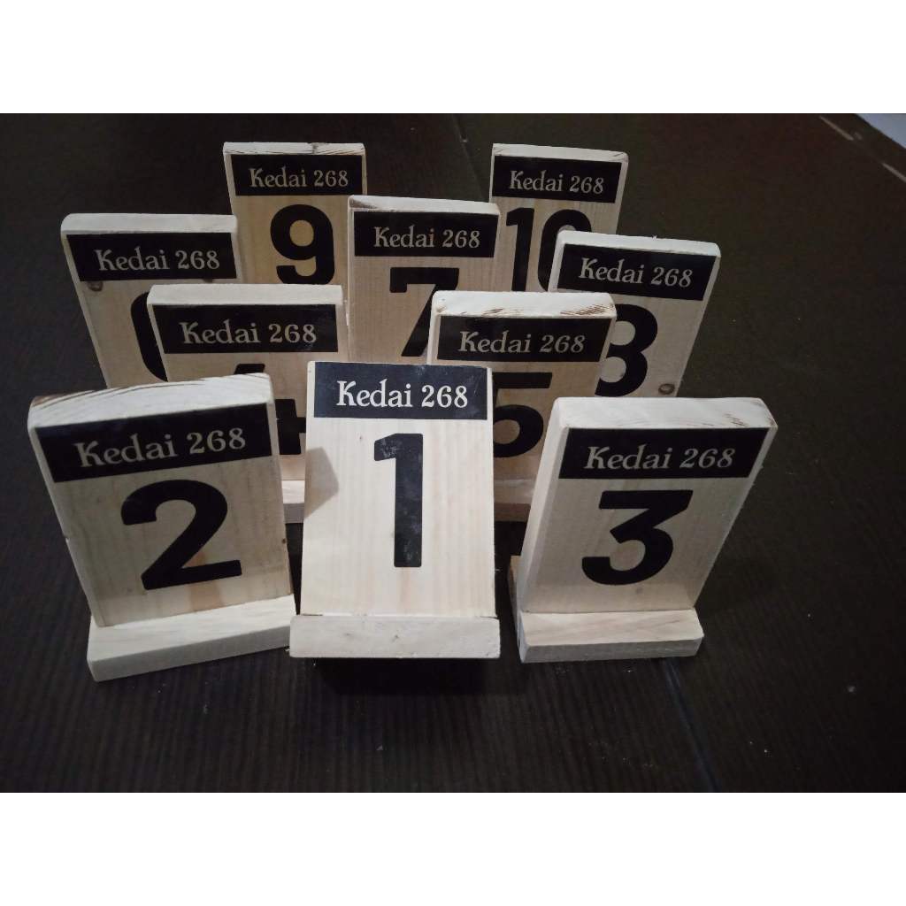 Jual Nomor Meja Kayu, Nomor cafe, Nomor restoran, papan tanda nomor ...