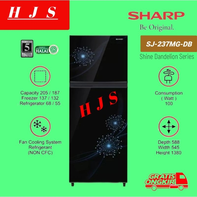 Jual KULKAS SHARP 2 PINTU SJ-237MG/ SJ-237MG-DB LOW VOLTAGE 205L - BLUE ...