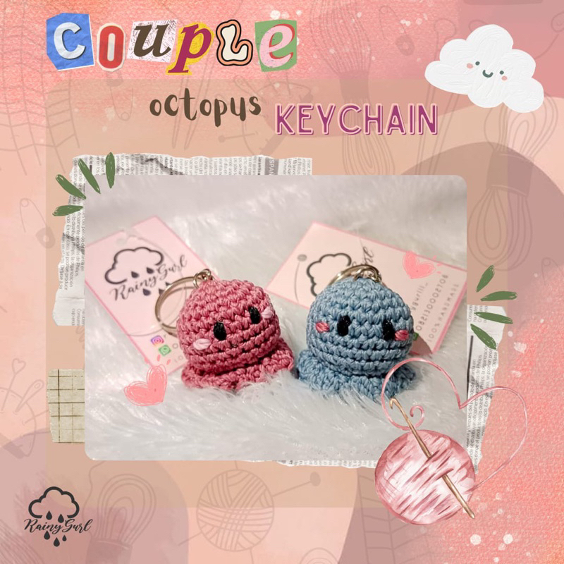 Jual Couple Octopus Keychain - Gantungan Kunci Rajut | Shopee Indonesia