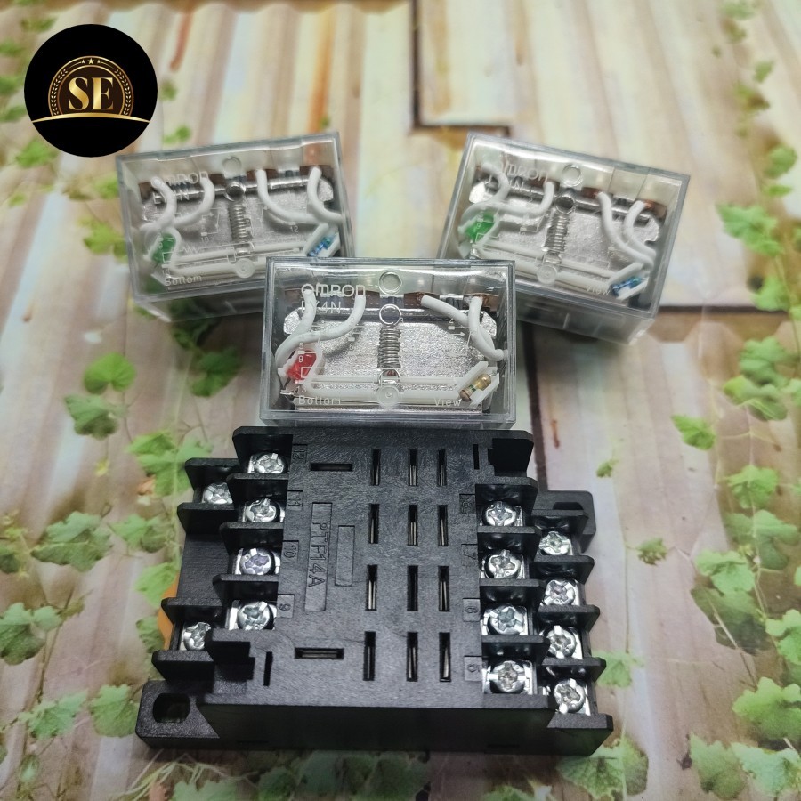 Jual Relay Omron LY4-N LY4N 14 Pin Kaki 220V 24DC 12VDC Socket PTF14A-E | Shopee Indonesia