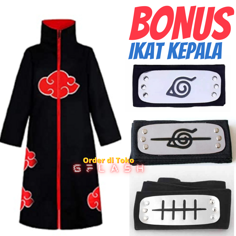 Jual Cosplay Anime Pria Jubah Akatsuki Itachi Naruto Baju Kostum Import ...