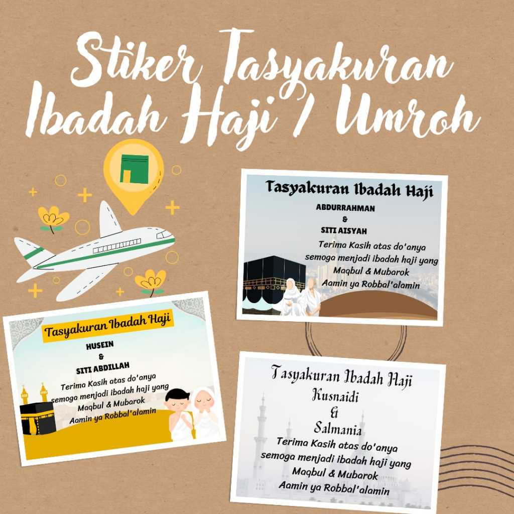 Jual Kartu/Stiker tasyakuran umroh/haji umroh/isi 20pcs/stiker nasi ...
