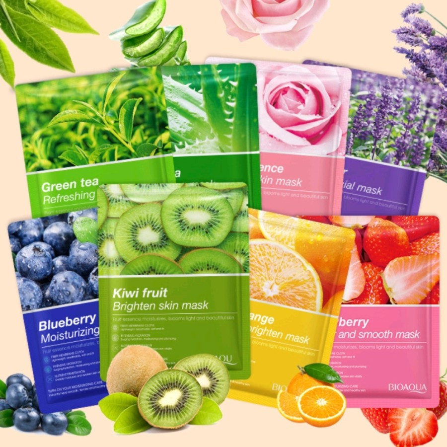Jual BIOAQUA MASKER WAJAH Moisturizing Sheets Face Mask Muka Buah ...