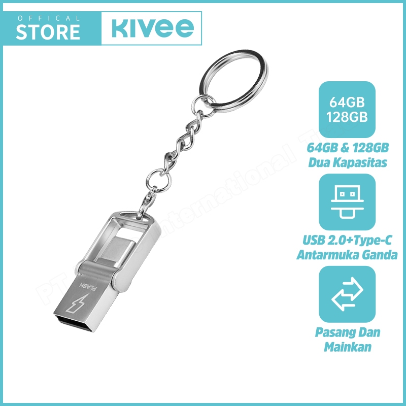 Jual KIVEE Flashdisk OTG 128GB Portable KV-UK29 Metal USB Type C Dual ...