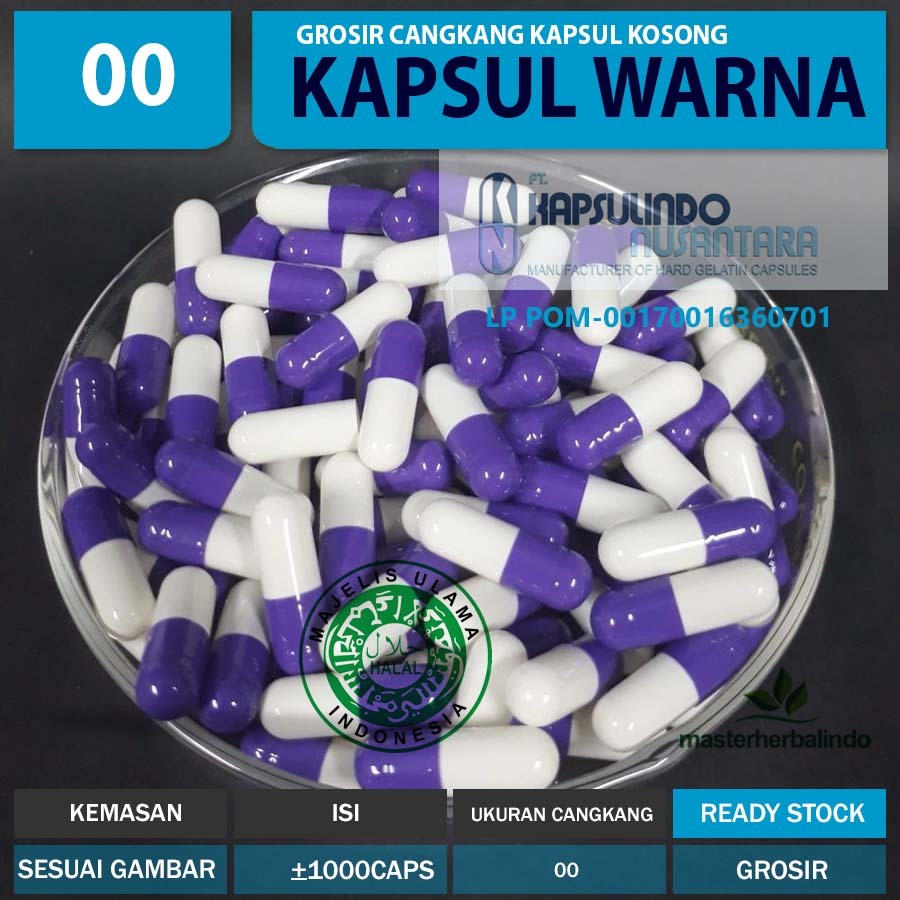 Jual cangkang kapsul kosong warna ukuran 00 isi 1000 caps | Shopee ...