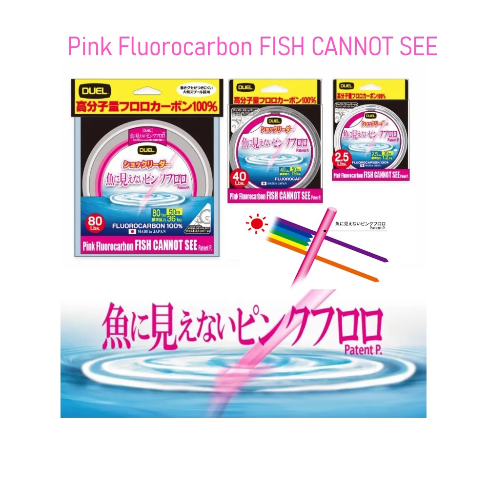 Jual Duel Pink Fluorocarbon Fish Cannot See FC Leader Line Senar ...