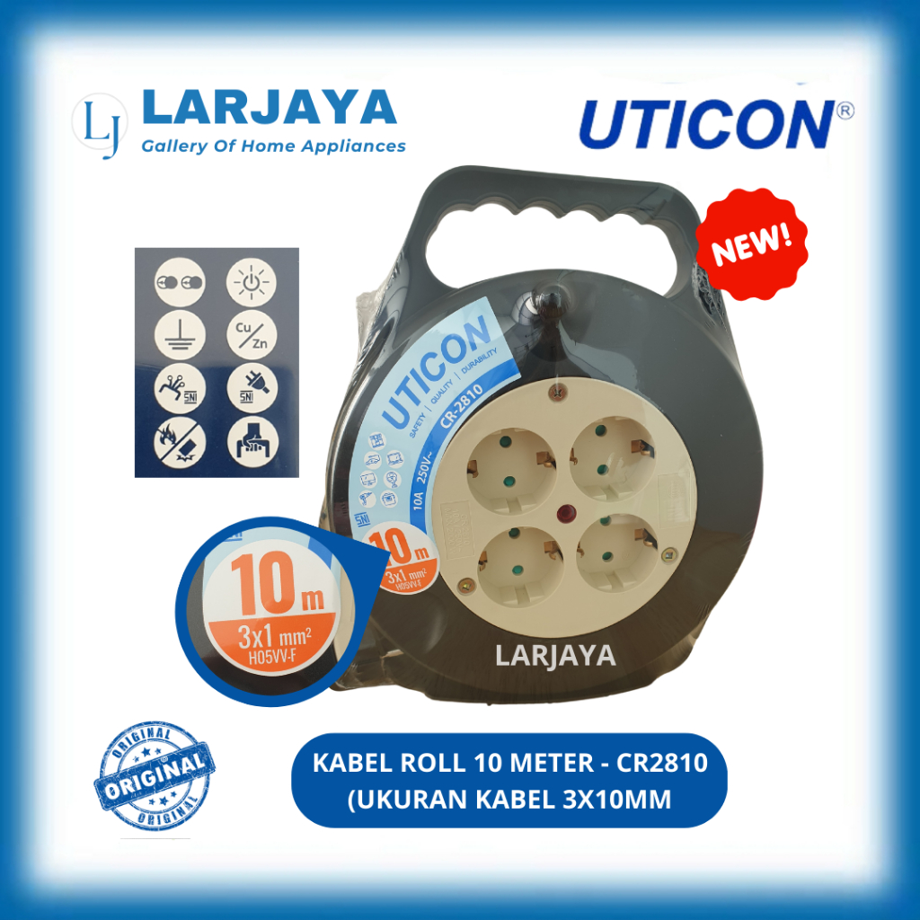 Jual Kabel Roll Uticon 10 Meter CR2810 | Kabel Gulung 10m | Shopee Indonesia