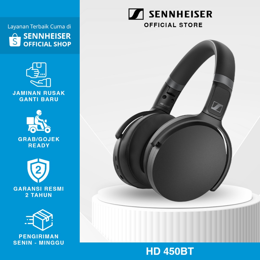 Jual SENNHEISER HD 450 BT Wireless Headphones | Shopee Indonesia