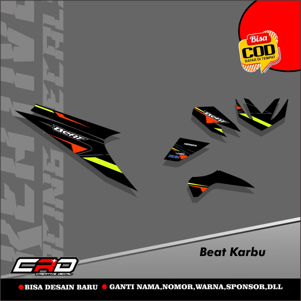 Jual Sticker Striping Honda Beat Karbu Desain Terbaru Bebas Request ...