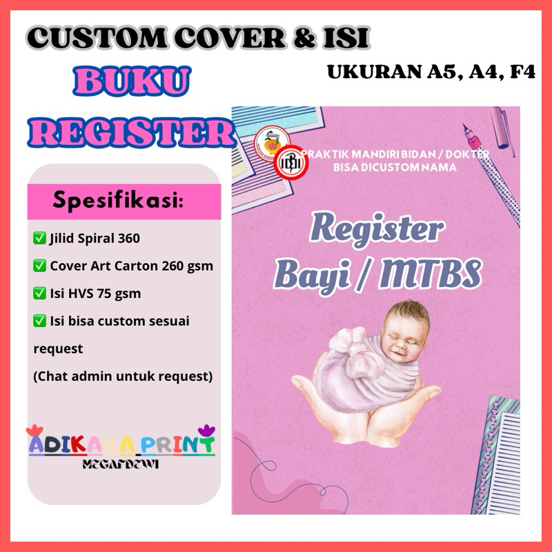 Jual CUSTOM BUKU A5 REGISTER KEBIDANAN KLINIK PRAKTIK DOKTER | CATATAN HARIAN KUNJUNGAN | Shopee ...