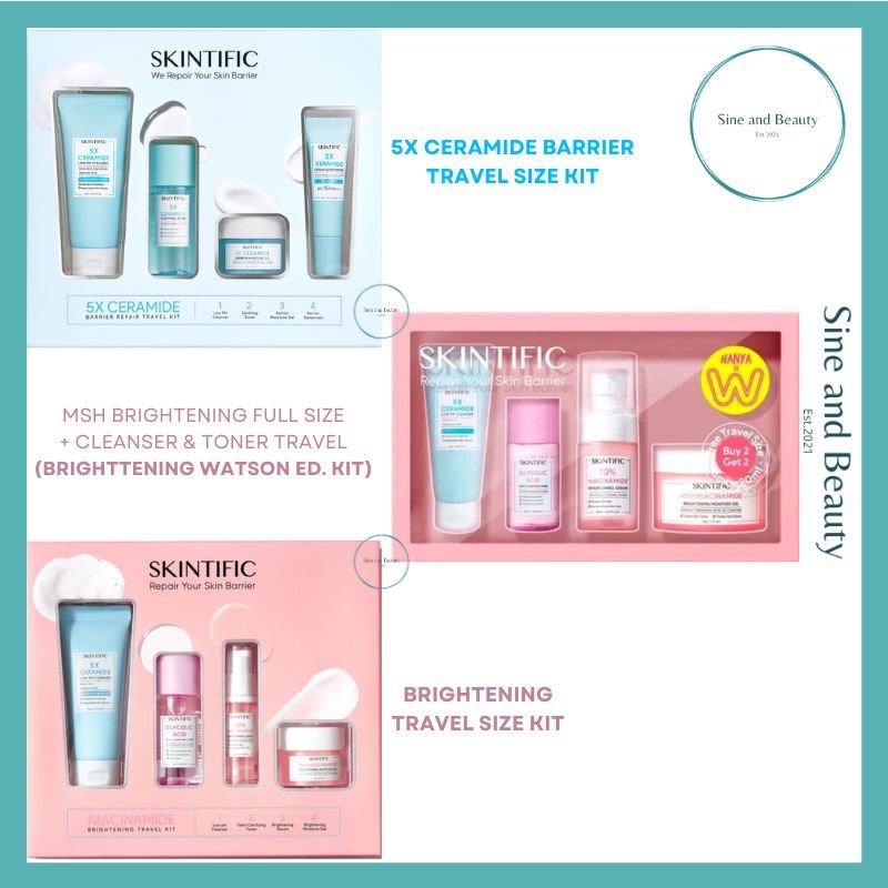 Jual SKINTIFIC 5X Ceramide Travel Kit / Brightening Travel Kit ...