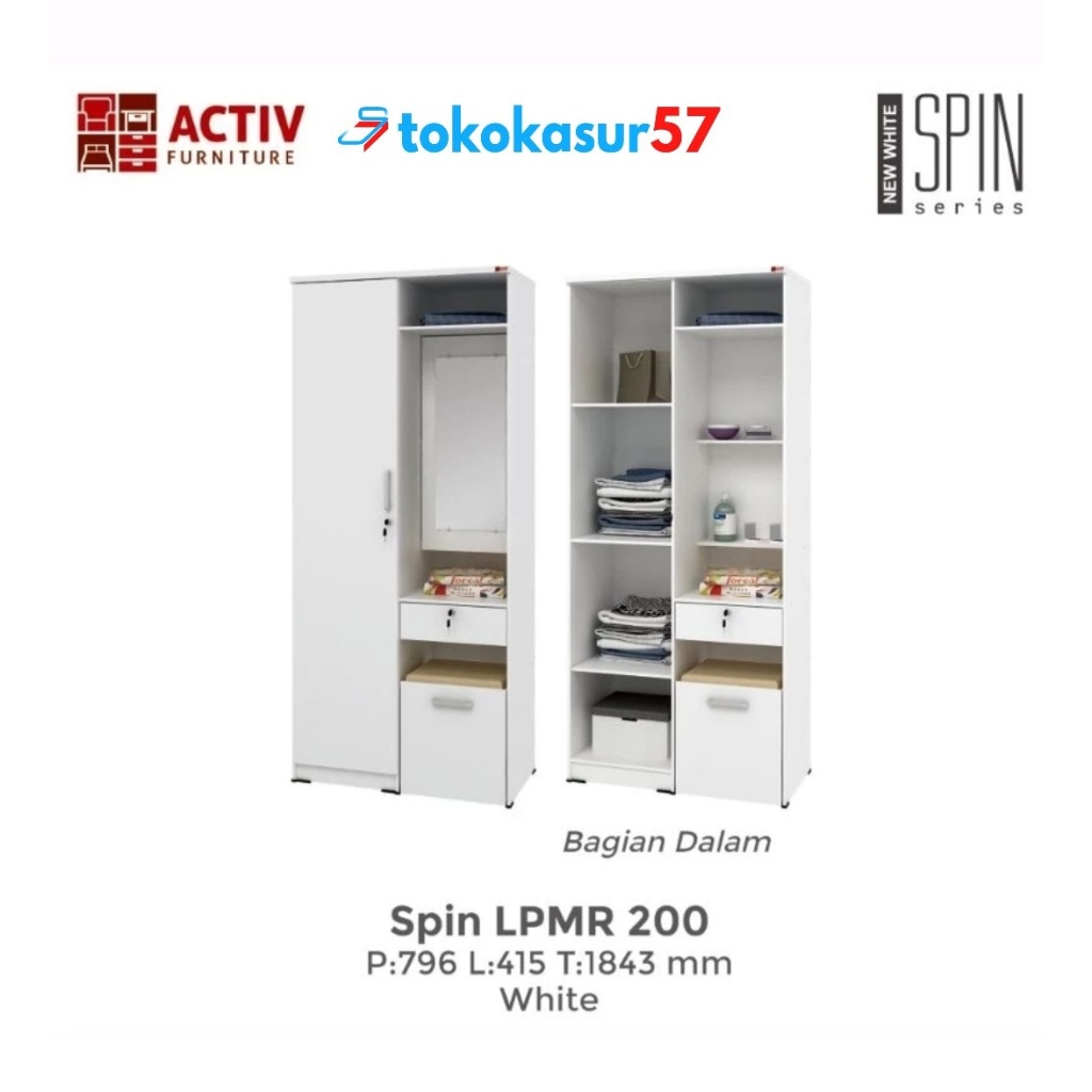 Jual Lemari Pakaian Minimalis / Wardrobe 2 Pintu + Meja Rias SPIN LPMR ...