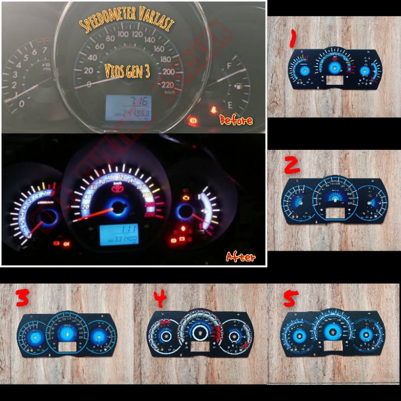 Jual Speedometer Variasi Mobil Toyota Vios limo gen 3 (2013-2017 ...