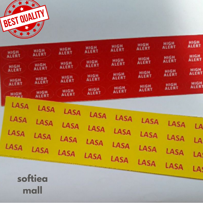 Jual Stiker Lasa dan High Alert Ukuran 1.5cm x 3 cm | Shopee Indonesia