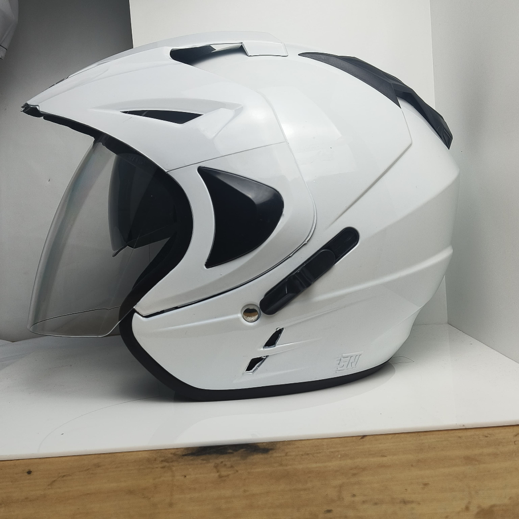 Jual Helm Half Face Double Visor JP8 GORILA GREY MLA HELMET / Helm Pria ...