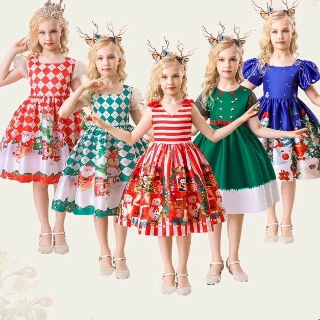 Jual 2-13Y / DRESS NATAL REMAJA CEWEK PEREMPUAN / GAUN NATAL ANAK ...
