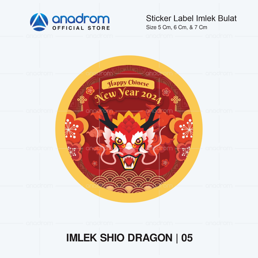 Jual Sticker Label Imlek Bulat I Sticker Toples Kue Imlek I Sticker ...